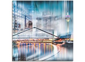 4055327331432 - Wandbild ARTLAND Düsseldorf Collage Skyline 13 Bilder Gr B H 70 cm x 70 cm Leinwandbild Deutschland 1 St blau Bild Kunstdruck Kunstdrucke Bilder als Leinwandbild Wandaufkleber oder Poster in versch Größen