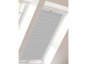 4001442762477 - Dachfensterplissee StartUp Style Crepe Plissees Gr 1215 cm zweiseitig verschiebbar 1173 cm grau (grau weiß) Dachfensterplissees mit Führungsschienen