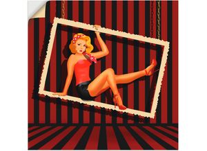 4059745134187 - Wandbild ARTLAND Schönheit aus den 50er Jahren Bilder Gr B H 30 cm x 30 cm Wandaufkleber - Vinyl Frau 1 St rot Bild Kunstdruck Leinwandbild Kunstdrucke Bilder als Alubild Leinwandbild Wandaufkleber oder Poster in versch Größen