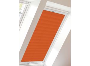 4001442764297 - Dachfensterplissee StartUp Style Crepe Plissees Gr 1361 cm zweiseitig verschiebbar 1174 cm orange (orange weiß) Dachfensterplissees mit Führungsschienen