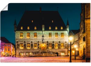 4059745187589 - Wandbild ARTLAND Rathaus Osnabrück II Bilder Gr B H 90 cm x 60 cm Poster Deutschland 1 St bunt Bild Kunstdruck Metallbild Metallbilder Bilder als Alubild Leinwandbild Wandaufkleber oder Poster in versch Größen