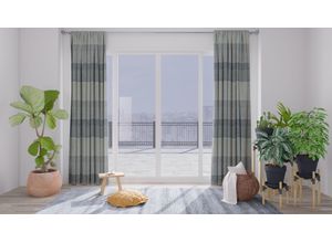 4043343549313 - Gardine Lennik Gardinen Gr 245 cm verdeckte Schlaufen 140 cm grau (anthrazit grau) Verdeckte Schlaufen Gardine Streifen modern Farbverlauf Wohnzimmer Schlafzimmer