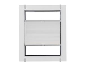 4001442933655 - Wabenplissee One Size Style Honeycomb TL Plissees Gr 190 cm zweiseitig verschiebbar 50 cm weiß (weiß grau grau) Plissees ohne Bohren Zubehörfarbe zum Klemmen