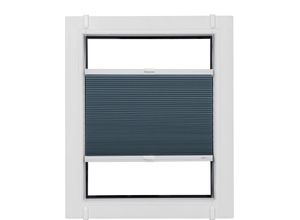 4001442957477 - Wabenplissee Budget Wabe Verdunklung Plissees Gr 65cm zweiseitig verschiebbar 120cm blau (blau weiß) Kinder Klemmfix glatt