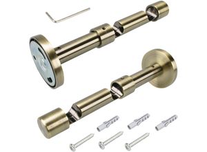 4016318016516 - Doppelträger Gardinenstangenhalterungen Gr Ø 16 cm goldfarben (messingfarben antik) Gardinenstangenhalter Gardinenstangenhalterungen für Gardinenstangen Ø 16 mm