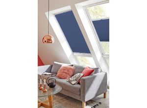 4001442781362 - Dachfensterplissee StartUp Style Honeycomb VD Plissees Gr 739 cm zweiseitig verschiebbar 614 cm blau (blau weiß) Dachfensterplissees mit Führungsschienen