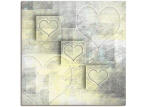 4055327210164 - Wandbild ARTLAND Digitale-Kunst Herzen Bilder Gr B H 50 cm x 50 cm Leinwandbild Herzen 1 St gelb Bild Kunstdruck Kunstdrucke Bilder als Alubild Leinwandbild Wandaufkleber oder Poster in versch Größen