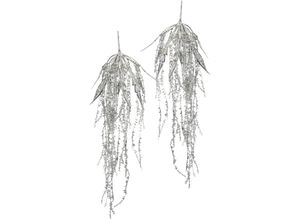 4019844792305 - Kunstblume IGEA Perlenschnur Kunstpflanzen Gr B H L 12 cm x 65 cm x 7 cm 2 St silberfarben Weitere Weihnachtsdeko Busch Künstliche Hängepflanze 2er Set