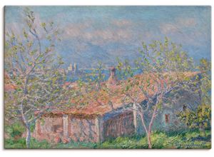 4062144805275 - Wandbild ARTLAND Das Haus des Gärtners in Antibes 1888 Bilder Gr B H 70 cm x 50 cm Leinwandbild Gartenbilder Querformat 1 St blau Kunstdrucke als Alubild Leinwandbild Wandaufkleber oder Poster in versch Größen
