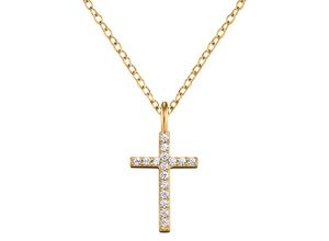 4260645861831 - Kette mit Anhänger ENGELSRUFER Kreuz ERN-LILCROSS-ZI-G Halsketten Gr Silber 925 (Sterlingsilber) Länge 42 cm Breite 12 mm goldfarben (gelbgoldfarben kristallweiß) Damen Ketten mit Anhänger Zirkonia (synth)