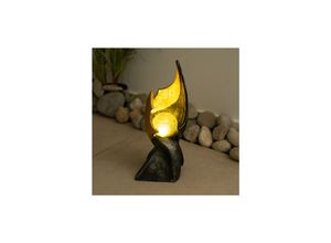 4059157168480 - Etc-shop - led Flamme Solar Solarlampen für Außen Garten Dekoration Solarlampe mit Flammeneffekt gold braune Skulptur mit bezauberndem Lichteffekt