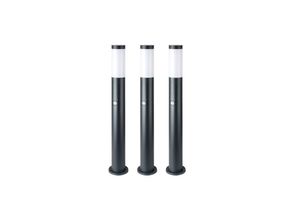 9007371473519 - - Stehlampe Außen Sockelleuchte Standlampe Terrasse Bewegungsmelder Edelstahl 1x E27 Fassung IP44 DxH 76x80 cm
