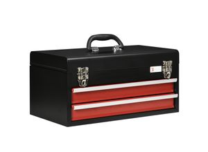 4255633535054 - Werkzeugkiste mit 2 Schubladen schwarz rot 46L x 24B x 22H cm werkzeugkasten werkzeugkoffer werkzeugkiste werkzeugbox