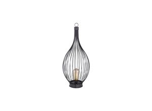 9007371547050 - LED Solarlampe Metall schwarz amber IP44