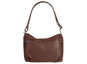 4260543063481 - Shopper SAMANTHA LOOK Damen Gr B H T 29cm x 22cm x 13cm onesize braun Leder leicht glänzend unifarben Taschen echt Leder Made in Italy