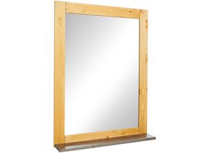 4029686479586 - Badspiegel WELLTIME Mary beige (natur grau) Spiegel B H T 60cm x 80cm x 12cm Badmöbel im Landhaus-Stil Breite 60 cm aus Massivholz B60cm H80cm T12cm