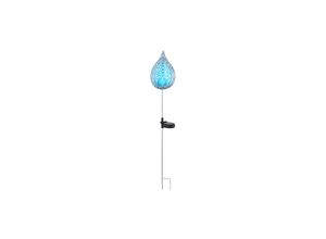 4059157156623 - Etc-shop - Solar Fackeln Flamme Gartendeko Solarleuchte Blauer Lichteffekt Flammen Design led kaltweiß Crackle-Glas h 90 cm Garten Balkon