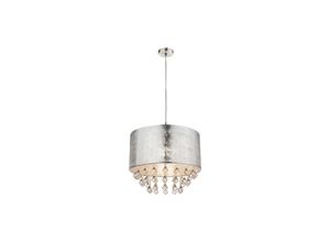 9007371347780 - - Kristall Hänge Leuchte Textil Pendel Schlaf Zimmer Beleuchtung Decken Lampe silber 15188H3