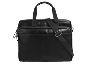 4022581333328 - Aktentasche SANSIBAR Damen Gr B H T 35cm x 28cm x 7cm onesize schwarz Leder vintage Taschen echt Leder