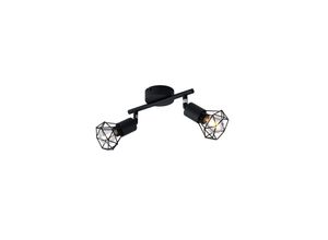 9007371409976 - - Decken Leuchte Käfig Spot Strahler Leiste verstellbar Lampe schwarz Wohn Zimmer Beleuchtung 54802S-2