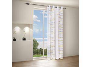 4007863571018 - Gardine HAPPY HOME LORNA gelb Gardinen 245cm Ösen 140cm Polyester HxB 245x140 B140cm H245cm