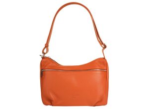 4260543063528 - Shopper SAMANTHA LOOK Damen Gr B H T 29cm x 22cm x 13cm onesize orange Leder leicht glänzend unifarben Taschen echt Leder Made in Italy