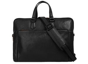 4260543052218 - Aktentasche X-ZONE Damen Gr B H T 35cm x 30cm x 4cm onesize schwarz Leder leicht glänzend unifarben Taschen echt Leder