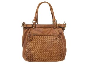 4260543035266 - Shopper SAMANTHA LOOK Damen Gr B H T 28cm x 28cm x 16cm onesize braun (cognac) Leder vintage Taschen echt Leder Made in Italy