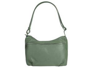 4260543063535 - Shopper SAMANTHA LOOK Damen Gr B H T 29cm x 22cm x 13cm onesize grün Leder leicht glänzend unifarben Taschen echt Leder Made in Italy