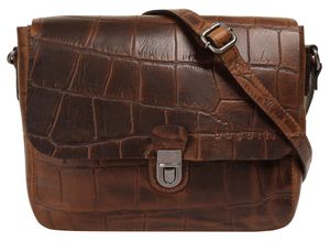 4250060366981 - Umhängetasche BUGATTI NEVIO Damen Gr B H T 26cm x 21cm x 6cm onesize braun (cognac) Leder leicht glänzend unifarben Taschen echt Leder