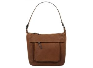 4260543047641 - Umhängetasche X-ZONE Damen Gr B H T 23cm x 21cm x 9cm onesize braun (cognac) Leder unifarben Taschen echt Leder
