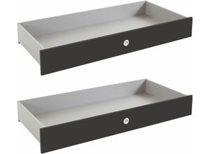 4038062101713 - Schubkasten WIMEX Easy grau (graphit) B137cm H19cm T58cm Holzwerkstoff Schubladen auf Rollen praktische Ergänzung für Wimex Betten Easy