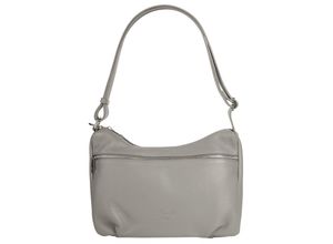 4260543063511 - Shopper SAMANTHA LOOK Damen Gr B H T 29cm x 22cm x 13cm onesize grau Leder leicht glänzend unifarben Taschen echt Leder Made in Italy