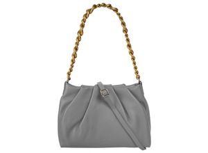 4260543061265 - Umhängetasche SAMANTHA LOOK Damen Gr B H T 30cm x 20cm x 4cm onesize grau Leder leicht glänzend unifarben Taschen echt Leder Made in Italy