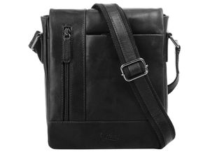 4260543039042 - Umhängetasche X-ZONE Damen Gr B H T 24cm x 21cm x 6cm onesize schwarz Leder gepflegt Taschen echt Leder