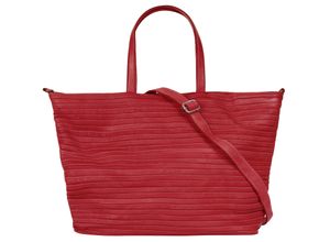 4260543059484 - Shopper SAMANTHA LOOK Damen Gr B H T 37cm x 30cm x 14cm onesize rot Leder leicht glänzend unifarben Taschen echt Leder Made in Italy