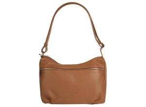 4260543063498 - Shopper SAMANTHA LOOK Damen Gr B H T 29cm x 22cm x 13cm onesize braun (cognac) Leder leicht glänzend unifarben Taschen echt Leder Made in Italy