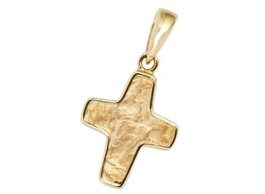 4061861186964 - Kreuz-Anhänger JOBO Anhänger Kreuz Schmuckanhänger Gr Gelbgold 585 gelb (gelbgold 585) Damen Anhänger 585 Gold