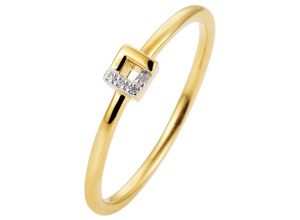 4061861107259 - Diamantring JOBO Fingerringe Gr 50 SI = kleine Einschlüsse Gelbgold 585-Diamanten gelb (gelbgold 585) Damen Diamantringe schmal 585 Gold bicolor mit 4 Diamanten