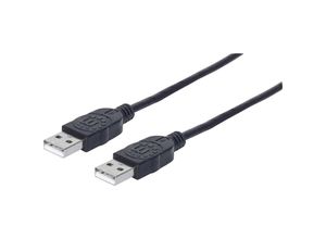 0766623353892 - USB-Kabel usb 20 usb-a Stecker usb-a Stecker 100 m Schwarz Folienschirm UL-zertifizier - Manhattan