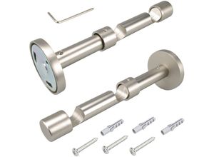 4016318016509 - Doppelträger Gardinenstangenhalterungen Gr Ø 16 cm silberfarben (chromfarben matt) Gardinenstangenhalter Gardinenstangenhalterungen für Gardinenstangen Ø 16 mm