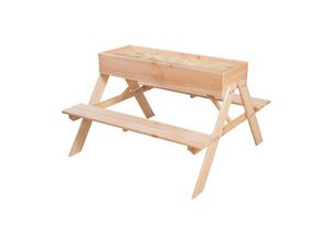 8714982190810 - Esschertdesign - 2-in-1 Kinder-Picknicktisch Sandkasten - Braun