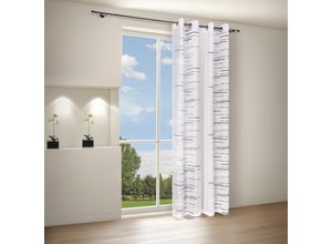 4007863571063 - Gardine HAPPY HOME LORNA grau (anthrazit) Gardinen 245cm Ösen 140cm Polyester HxB 245x140 B140cm H245cm