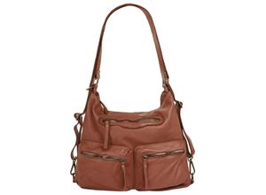 4260543053864 - Shopper SAMANTHA LOOK Damen Gr B H T 34cm x 33cm x 13cm onesize braun (cognac) Leder vintage Taschen echt Leder Made in Italy
