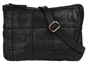 4260543061456 - Umhängetasche SAMANTHA LOOK Damen Gr B H T 30cm x 23cm x 3cm onesize schwarz Leder leicht glänzend unifarben Taschen echt Leder Made in Italy