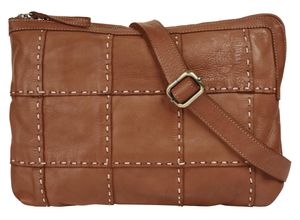 4260543061463 - Umhängetasche SAMANTHA LOOK Damen Gr B H T 30cm x 23cm x 3cm onesize braun (cognac) Leder leicht glänzend unifarben Taschen echt Leder Made in Italy
