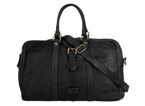 4262427390546 - Reisetasche FORTY Gr B H T 53cm x 30cm x 20cm onesize schwarz Leder leicht glänzend unifarben Taschen echt Leder Made in Italy