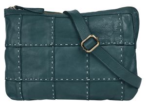 4260543061494 - Umhängetasche SAMANTHA LOOK Damen Gr B H T 30cm x 23cm x 3cm onesize blau Leder leicht glänzend unifarben Taschen echt Leder Made in Italy