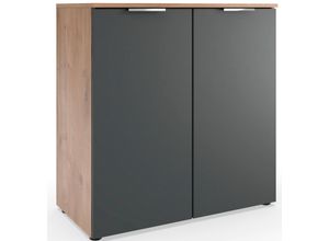 4065979030300 - Kommode WIMEX Level by fresh to go schwarz (front graphit korpus plankeneiche nachbildung) B81 H84 T41 Spanplatte Sideboards 2-türig mit soft-close Funktion 81cm breit 84cm hoch