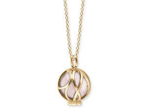 4260645862715 - Kette mit Anhänger ENGELSRUFER Powerful Stone Paradise Rosenquarz ERN-HEALPARA-RQ Halsketten Gr XS Silber 925 (Sterlingsilber) Länge 50 cm bunt (gelbgoldfarben rosa rosa) Damen Ketten mit Anhänger Rosenquarz